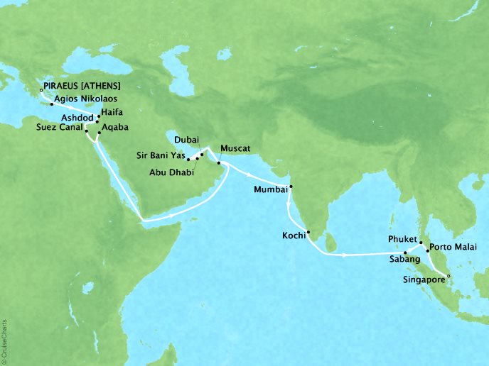 Seas of Sinbad - 35 Days from Greece to Singapore - Boss Travel Ltd.
